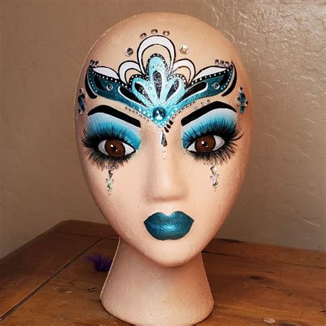 Painted Mannequin Head Face Art Hand Painted Styrofoam Head Art