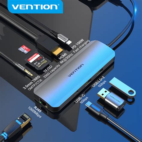 Vention USB C HUB Docking Station Type C To USB K Hz Hz HDMI