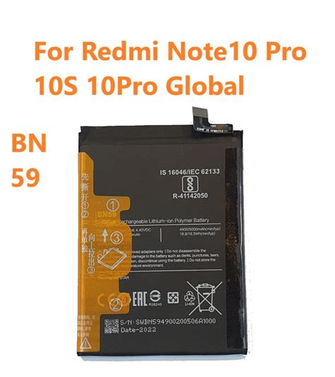 Original New BN59 Battery For Redmi Note10 Pro 10S 10Pro Global ...