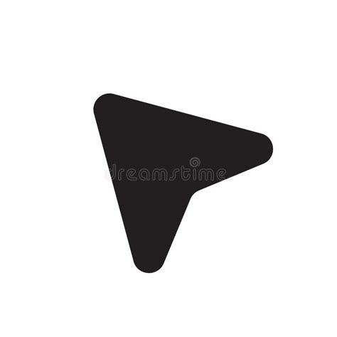 Minimalist Pointer Icon Simple Black Arrow Navigation Symbol Vector Illustration Stock
