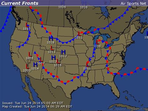 Weather Fronts Current And Forecasted Frontal Positions Weather