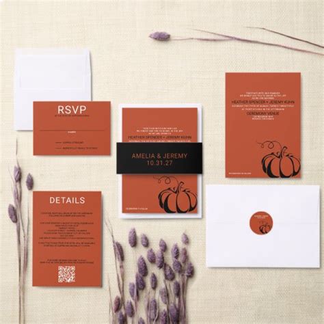 Pumpkin Spice Qr Code And Details Enclosure Card Zazzle