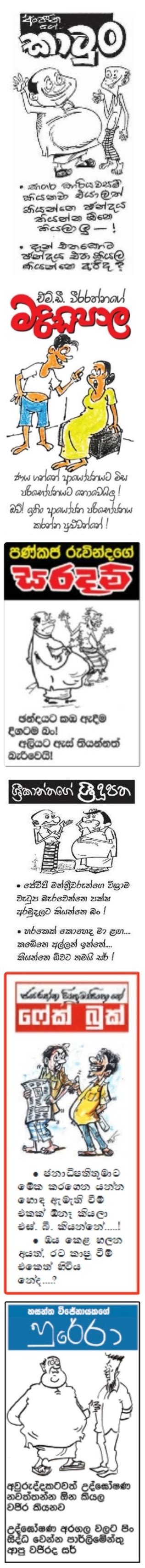 ගිලෙන බොට්ටුවේ ක්‍රිකට් සෙල්ලම් සඳුදා කාටූන්