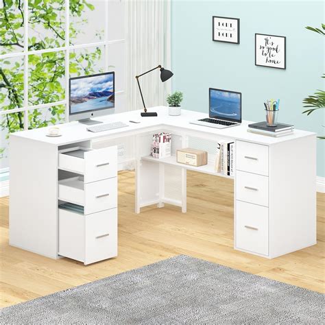 L Shaped Desk Wood White Echo L Shaped Desk With Hutch Bbf