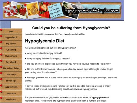 Hypoglycemia Diet Plancom Hypoglycemic Diet Plan Beat Hypoglycemia