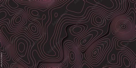 Abstract Black Colorful Pink Topographic Line Map Pattern Background Contour Elevation