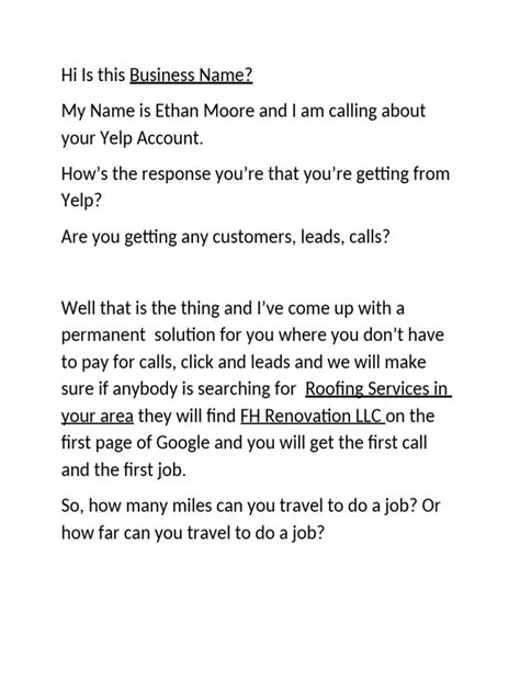 Yelp Script Pdf