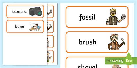 Fossil Hunter Role Play Labels Professor Feito Twinkl