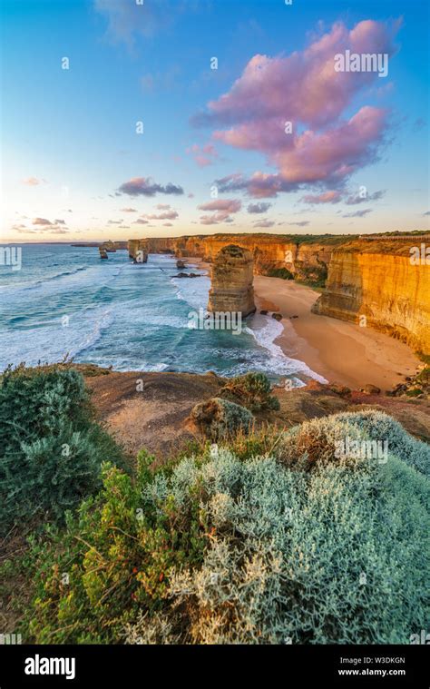 Twelve Apostles Marine National Park At Sunsetgreat Ocean Road At Port
