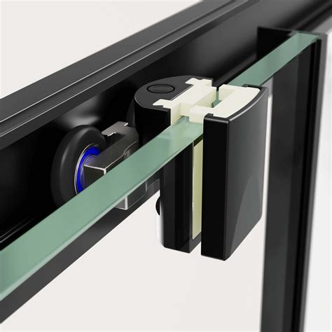 Hamburg Matt Black Sliding Shower Enclosure 1400x800mm