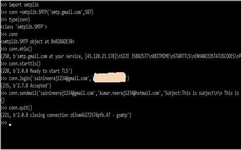 Project 4 Sending Email Through Python Console