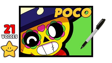 How To Draw Poco Icon Brawl Stars Drawing Tutorial All Voices Youtube