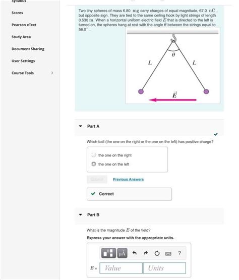 Solved Two Tiny Spheres Of Mass 680mg Carry Charges Of