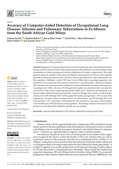 pdf accuracy of computer aided detection of occupational lung disease