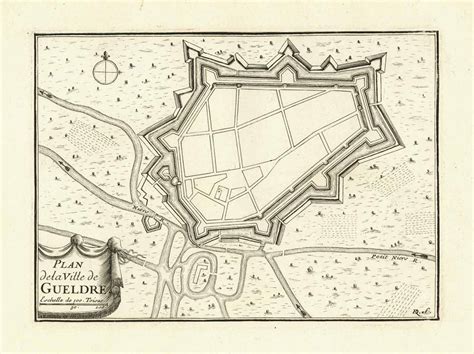 Befestigungsplan Plan De La Ville De Gueldre Rd F De Geldern Arte Grabado Póster