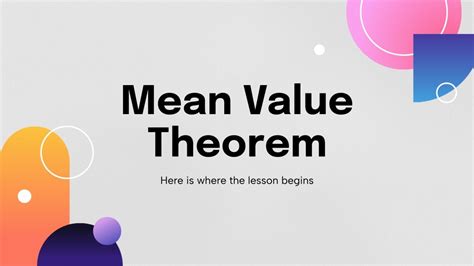 mean value theorem presentation