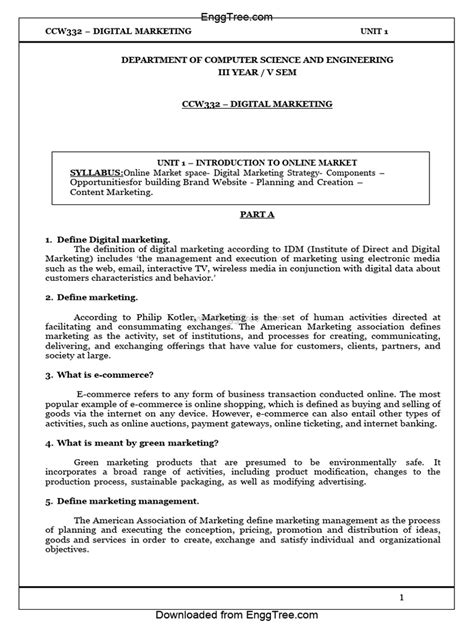 Ccw322 Digital Marketing Lecture Notes 1 Pdf