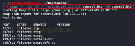 Conceal Hackthebox Walkthrough