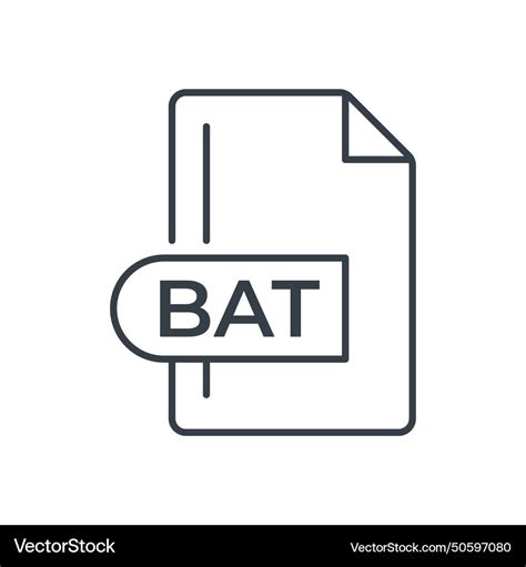 Bat File Format Icon Batch Extension Royalty Free Vector