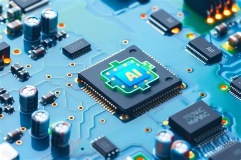Ai Microchip On Circuit Board With Advanced Technology Elements Premium Ai Generated Image