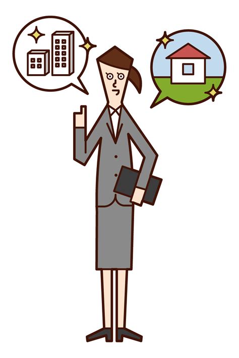 家の購入を相談する夫婦・マイホームのイラスト フリーイラスト素材集 Kukukeke