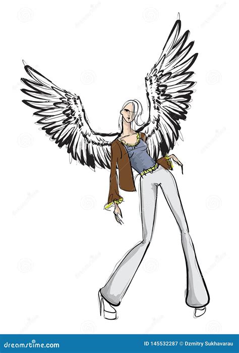 Angel Girl Dark Angel Vector Beauty Fashion Angel Girl Fashion Angel