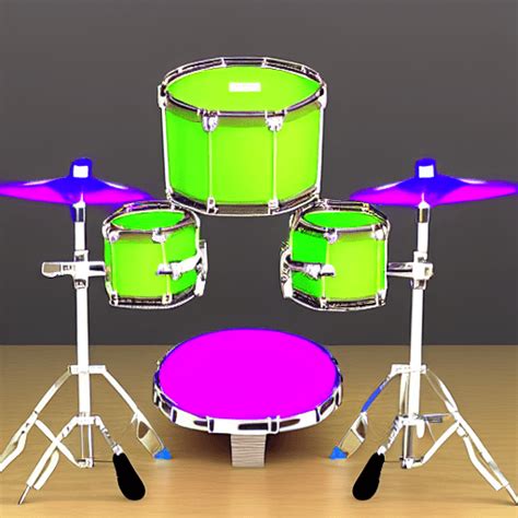 Neon Drum Set 4d · Creative Fabrica