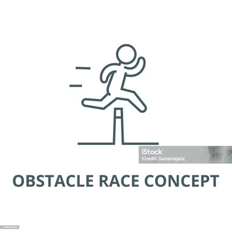 장애물 경주 개념 벡터 라인 아이콘 선형 개념 개요 기호 기호 허들에 대한 스톡 벡터 아트 및 기타 이미지 허들 아이콘 경계 Istock