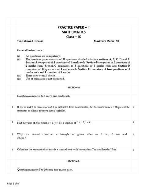 Maths Pp2 Ix Pdf Area Circle