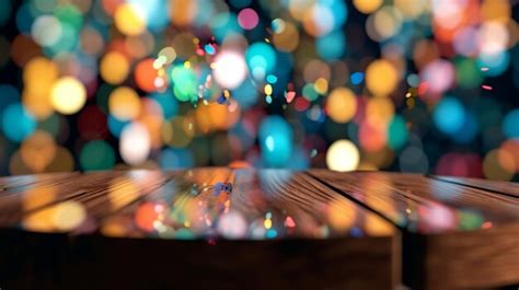 Premium Ai Image Bokeh Table Background