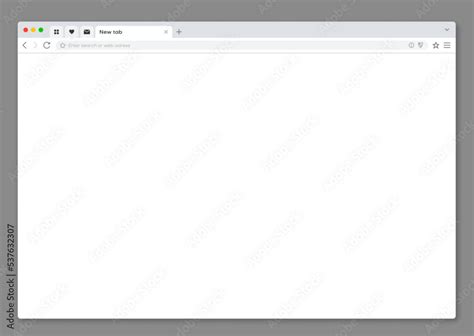 Internet Web Browser Window Interface Mockup Blank Vector Screen With