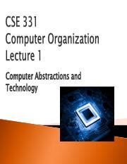 Lecture1 Computer Abstractions Technology Pdf Computer Abstractions