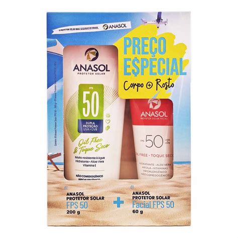Kit Protetor Solar Fps 50 Corporal Facial Anasolperfumaria Seiki