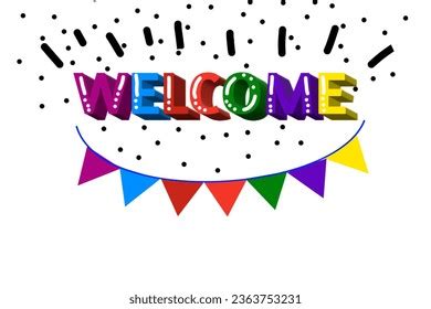 Welcome Poster Spectrum Brush Strokes On Stock Illustration Shutterstock