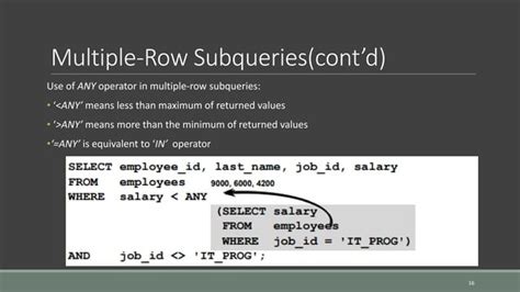 sql subqueries oracle sql fundamentals ppt free download