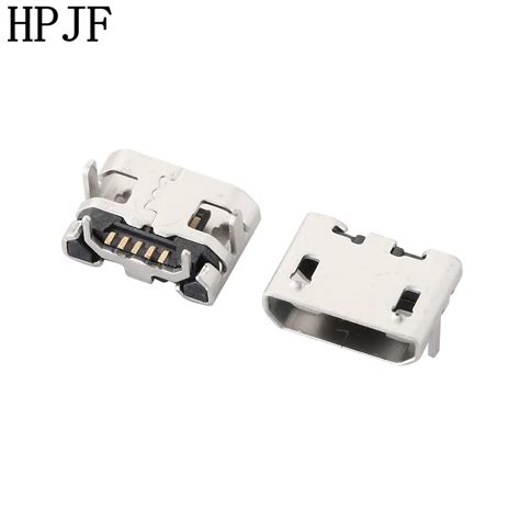 10pcs Micro Usb 5pin B Type Female Connector For Mobile Phone Micro Usb