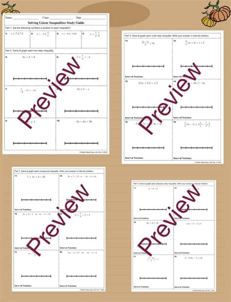 Unit 2 Bundle Solving Linear Inequalities Unit Vocabulary Study