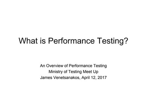 Performance Testing Overview Ppt Operating Systems Computer Software And Applications