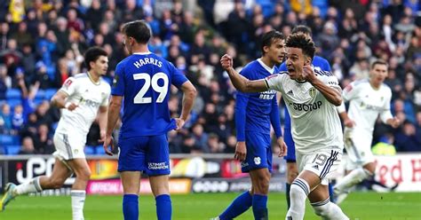 Cardiff City 2 2 Leeds United Heartbreak For 10 Man Bluebirds As Sonny