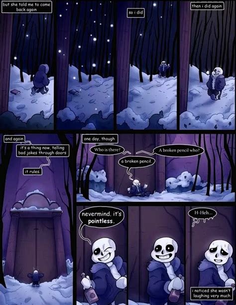 Sans Meets Toriel By Telling Bad Jokes And Puns Through The Ruins Door
