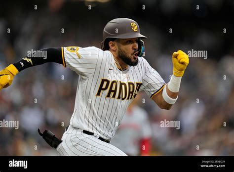 San Diego Padres Fernando Tatis Jr Runs To First Base After Hitting A