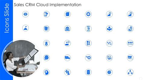 Icons Slide Sales Crm Cloud Implementation Presentation Graphics Presentation Powerpoint