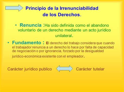 Ejemplo Del Principio De Irrenunciabilidad Del Derecho Laboral