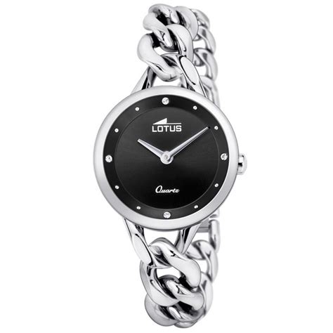 Montre Lotus L TRENDY Acier Argenté Cadran Noir Femme sur Bijourama montre Femme pas