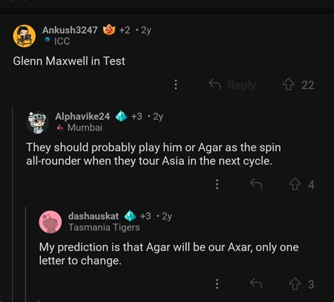Was Looking At An Old Hot Takes Thread I Created In Rcricket R