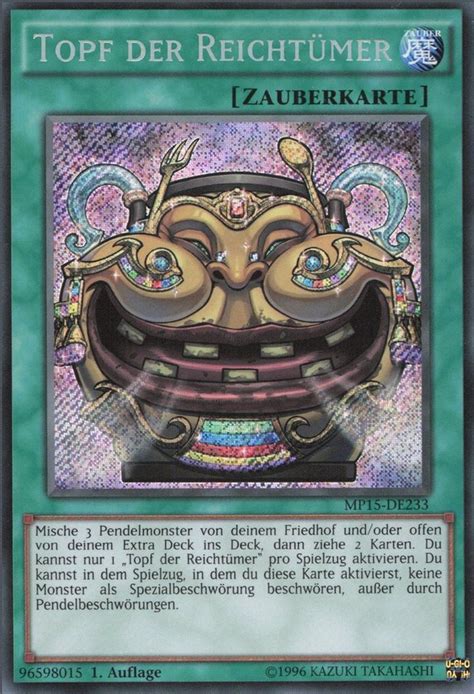 Recollectibles Sammelkarte Yugioh Karte Topf Der Reichtümer Deutsch Yu
