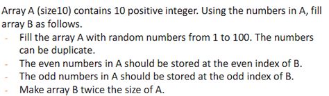 Solved Array A Size10 Contains 10 Positive Integer Using