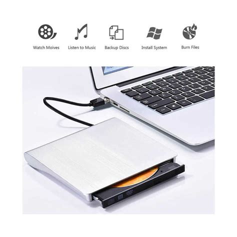 USB 3 0 Sata Slim 9 5mm DVD Rw Kutusu Optik Okuyucu Harici Kutu Beyaz