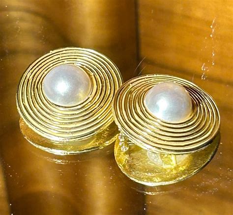 Proantic Paire De Boucles Doreille Or Et Perle