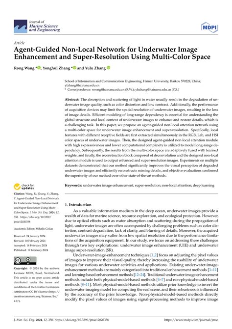 PDF Agent Guided Non Local Network For Underwater Image Enhancement